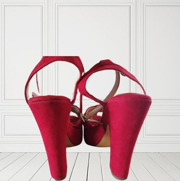 SAHARA | Shoes | Sahara Red Chunky Heels | Poshmark